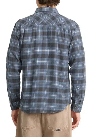 Quiksilver Rialto Plaid Cotton Flannel Button-up Shirt - Phantom