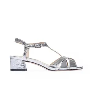 Bernardo Jean Low Heel Sandal Silver