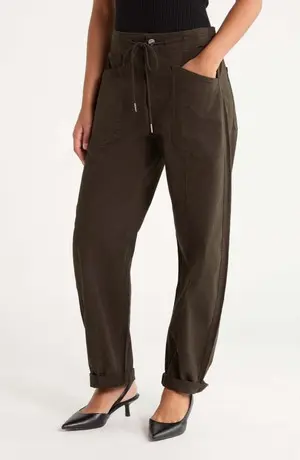 DAZE Villa Barrel Leg Pants - Fern
