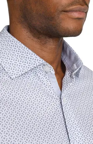 W.R.K Regular Fit Patchwork Diamond Performance Dress Shirt - White/grey