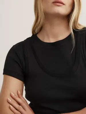 Witchery Overlay T-shirt - Black