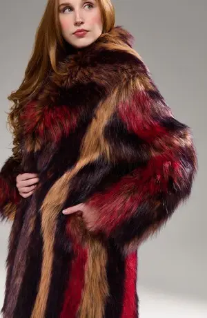 AZALEA WANG Esmara Multicolored Faux Fur Coat