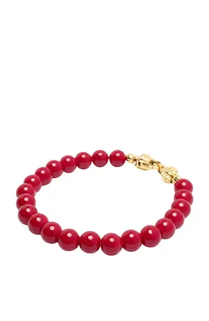 NIALAYA JEWELRY Beaded Healing Bracelet With Gold Lock