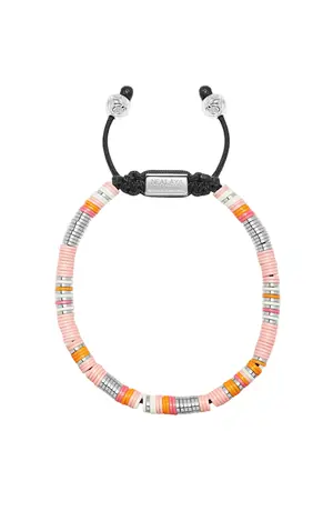 NIALAYA JEWELRY Disc Beaded Bracelet - Pink/silver