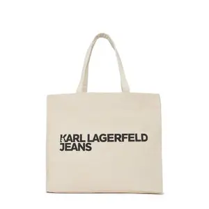 Karl Lagerfeld East-west Logo Shopper Tote - Natural