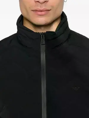 Emporio Armani Nylon Down Jacket With Zip And Chevron Quilting Essential