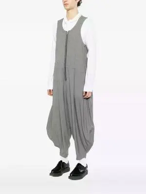 Comme Des Garçons Houndstooth-pattern Zip-up Jumpsuit