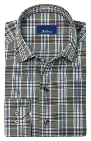 David Donahue Plaid Cotton Sport Shirt