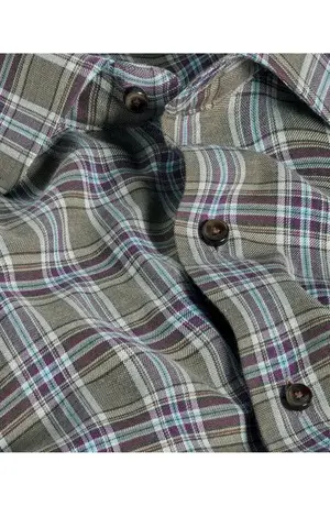David Donahue Plaid Cotton Sport Shirt