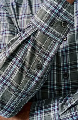 David Donahue Plaid Cotton Sport Shirt