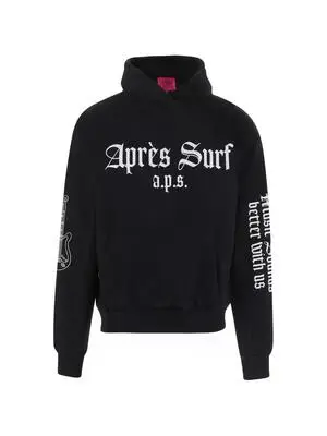 APRES SURF Logo-print Bandana-pattern Hoodie - Black