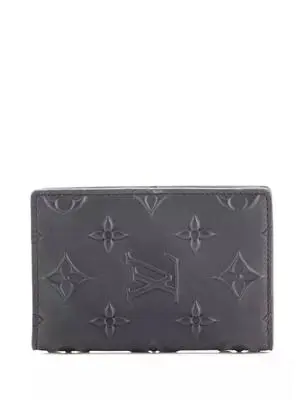 LOUIS VUITTON Slender Pocket Organizer Monogram Seal Leather Card Holder - Black