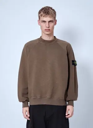 Stone Island Sweatshirt With Logo Patch - Brown