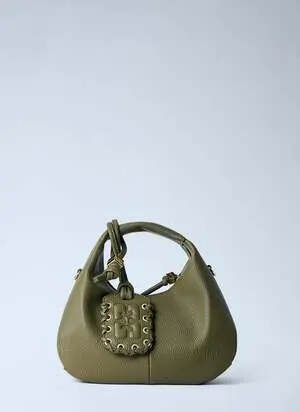 GANNI Hobo Mini Grained Handbag