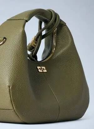 GANNI Hobo Mini Grained Handbag