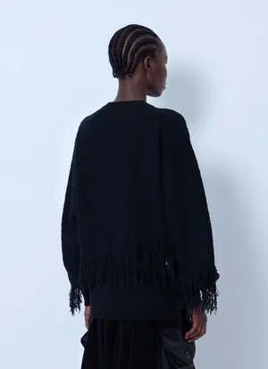 Y3 Knitted 3 Stripes Fringy Sweater