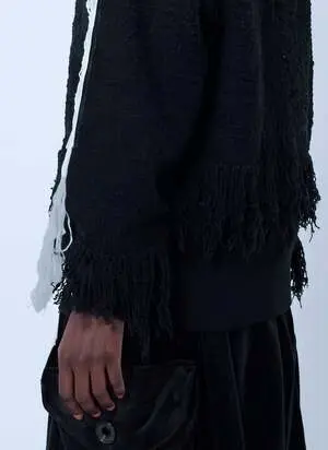 Y3 Knitted 3 Stripes Fringy Sweater