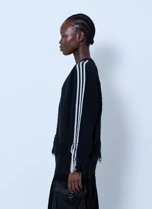 Y3 Knitted 3 Stripes Fringy Sweater