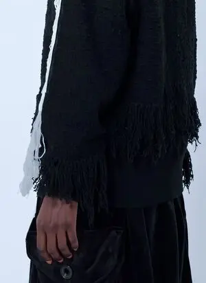 Y3 Knitted 3 Stripes Fringy Sweater