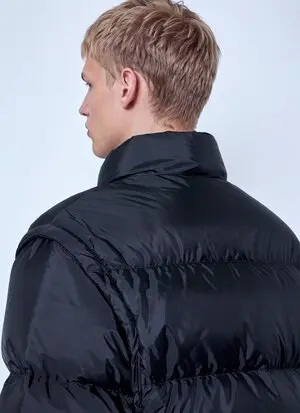 Prada Re-nylon Down Jacket With Removable Sleeves - Black
