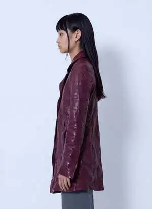 Miu Miu Textured Leather Coat