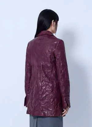 Miu Miu Textured Leather Coat