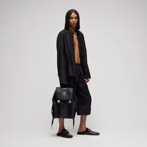 Gucci Web Trademark Medium Backpack Leather