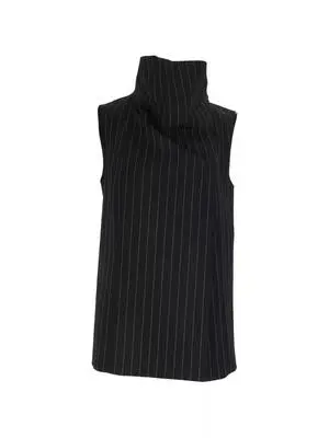 Sportmax Pinstripe-pattern Sleeveless Top - Black