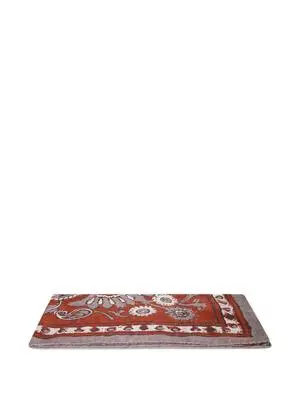 DELL'OGLIO Floral-print Paisley-print Scarf - Red