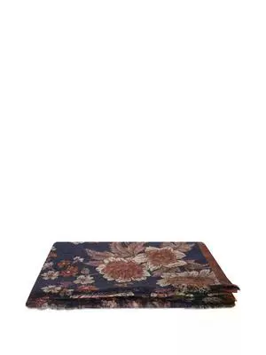 DELL'OGLIO Floral-print Frayed Scarf