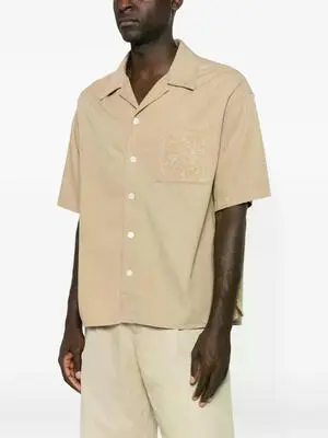 Loewe Anagram-embroidered Short-sleeve Shirt