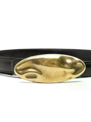 ALBERTO LUTI Sculptural-buckle Leather Belt