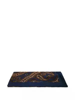 DELL'OGLIO Paisley-print Fringed Scarf - Multicolour