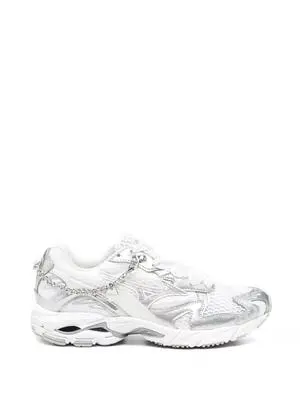 Mizuno Chain-embellished Mesh Sneakers - Silver