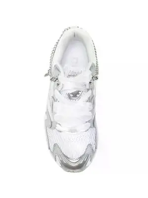 Mizuno Chain-embellished Mesh Sneakers - Silver