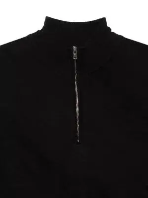 Sunspel Quarter-zip Wool Sweater - Black