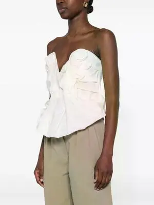 Magda Butrym Floral-appliqué Ruffled Top