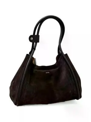 Max Mara Suede Leather-trim Shoulder Bag - Brown