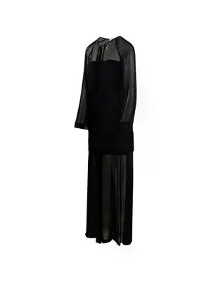 FORTE_FORTE Georgette Sheer-panelled Tasselled Maxi Dress