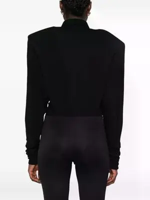 MUGLER Padded-shoulder Button-up Blouse