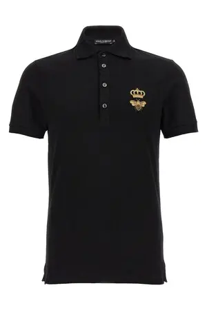 Dolce & Gabbana Embroidery Piquet Polo - Black