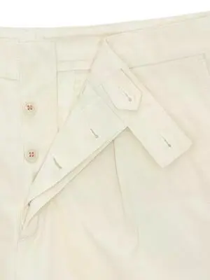 FORTELA Riviera Pleated Cotton Straight-leg Trousers - White