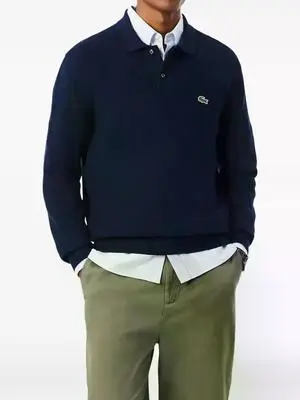 Lacoste Classic-fit Long-sleeved Knitted Polo Shirt