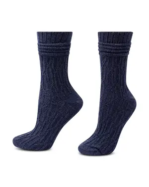 Hue Bubble Cable Knit Crew Socks, Set Of 2