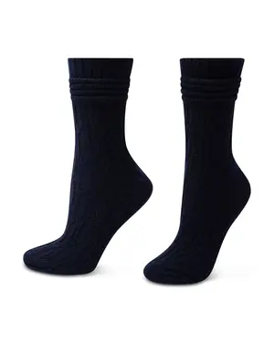 Hue Bubble Cable Knit Crew Socks, Set Of 2