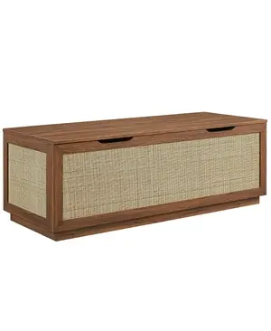 MODWAY Soma 47 Rattan Storage Bench - Walnut
