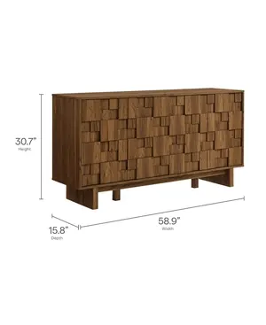 MODWAY Owen 59 Inch 4 Door Geometric Sideboard