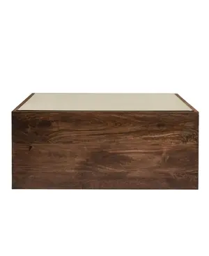 MODWAY Truett Square Wood Rattan Coffee Table