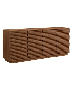 MODWAY Render 4-door Fluted Sideboard Cabinet Tv Stand - Walnut