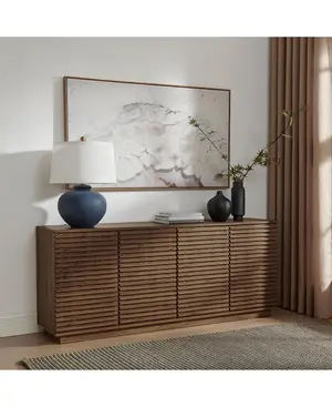 MODWAY Render 4-door Fluted Sideboard Cabinet Tv Stand - Walnut